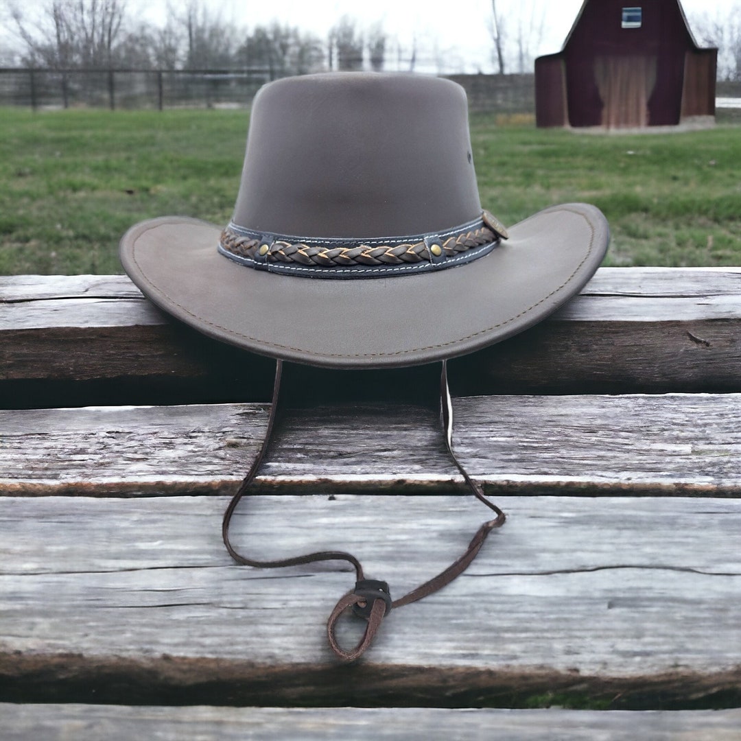 Parman 100% Real Leather Cowboy Hat for Men & Women Australian Western ...