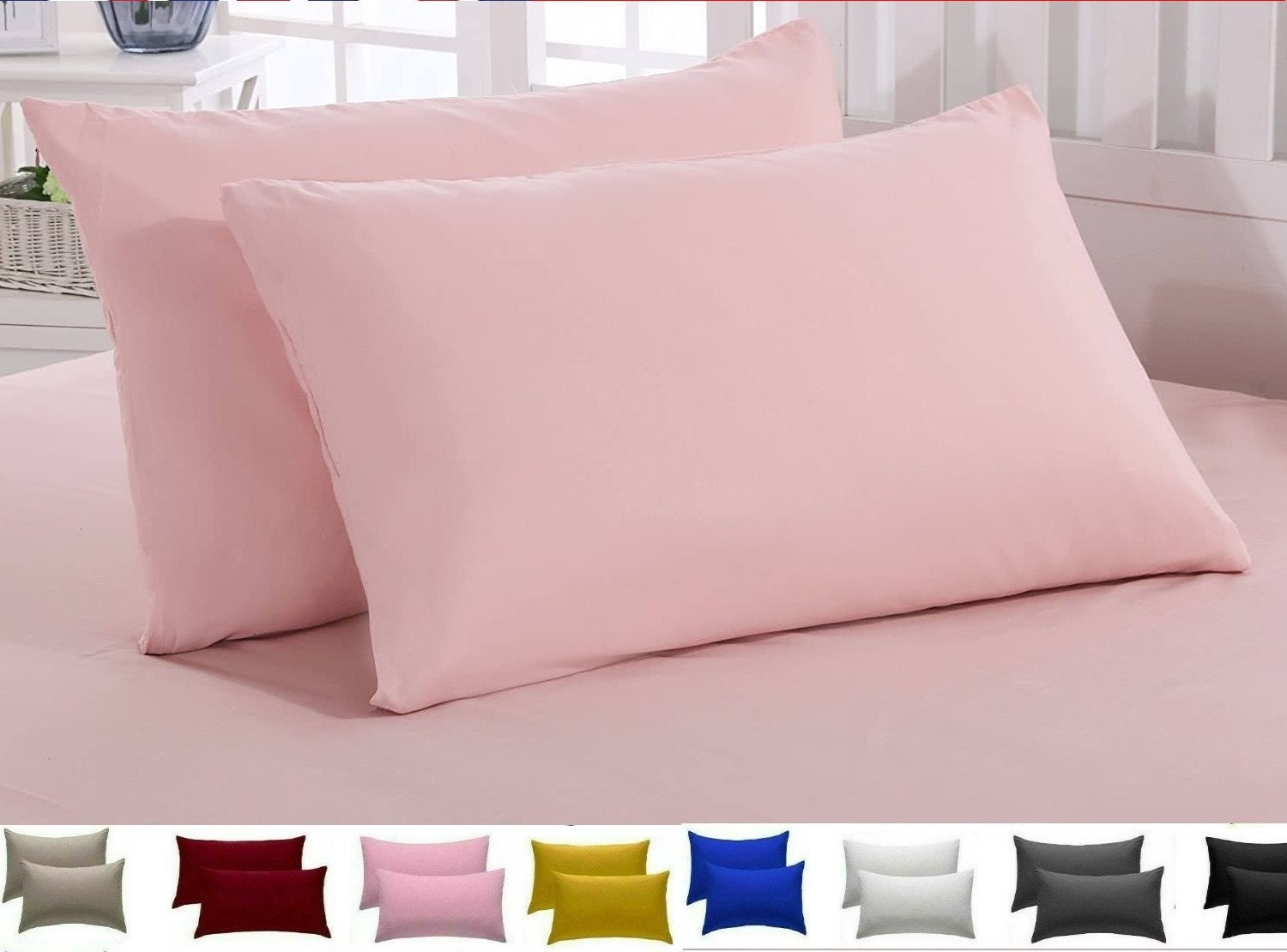 2X Pillow Case Luxury Cases Polycotton House Wife Low Prices Pillow ...