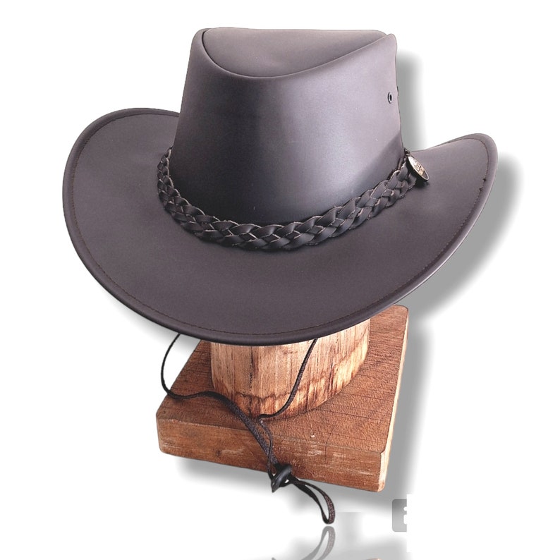 Black Brown Australian Western Cowboy Style Leather Bush Hats - Etsy