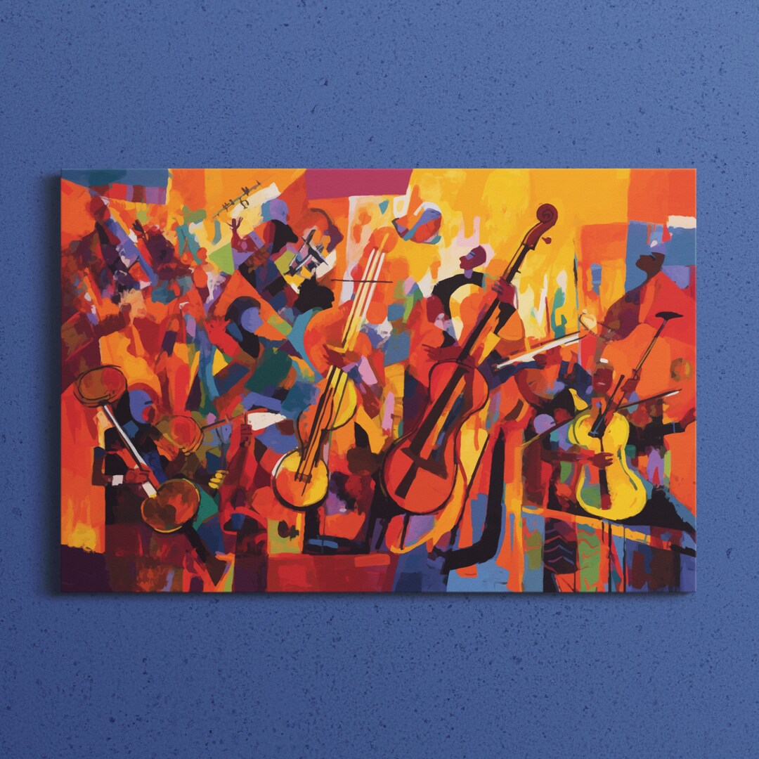 Romare Bearden Inspired Jazz Canvas Print: Abstract Expressionist Wall ...