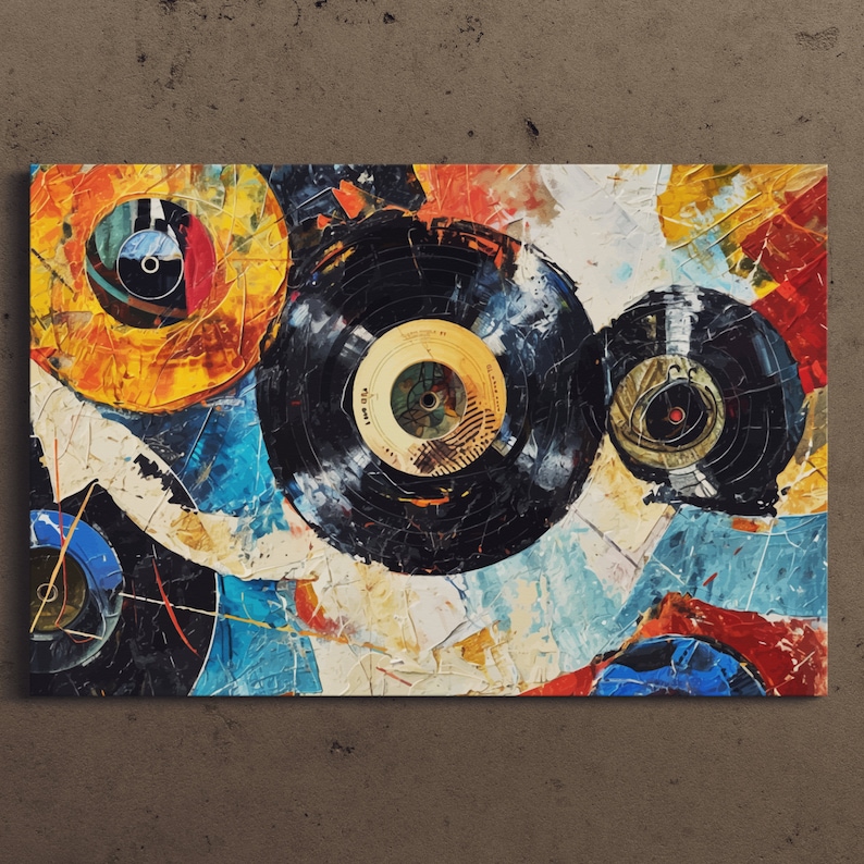 Dadaism Wall Art Jasper Johns Inspired Mixed Media, Abstract Sound Wave ...