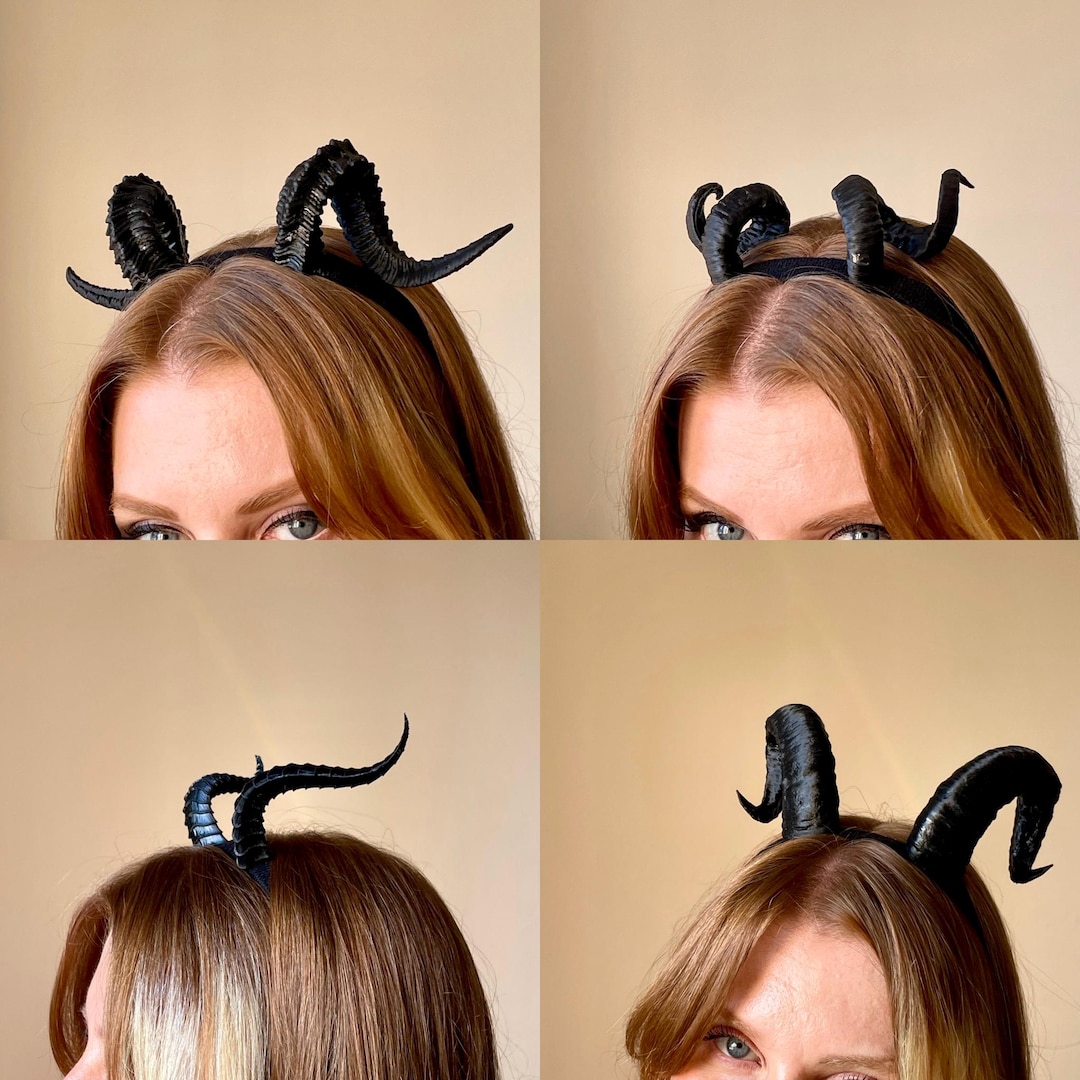 Horn Headband Cosplay Horns, Demon Horns, 3D Print Horns, Black Horns ...