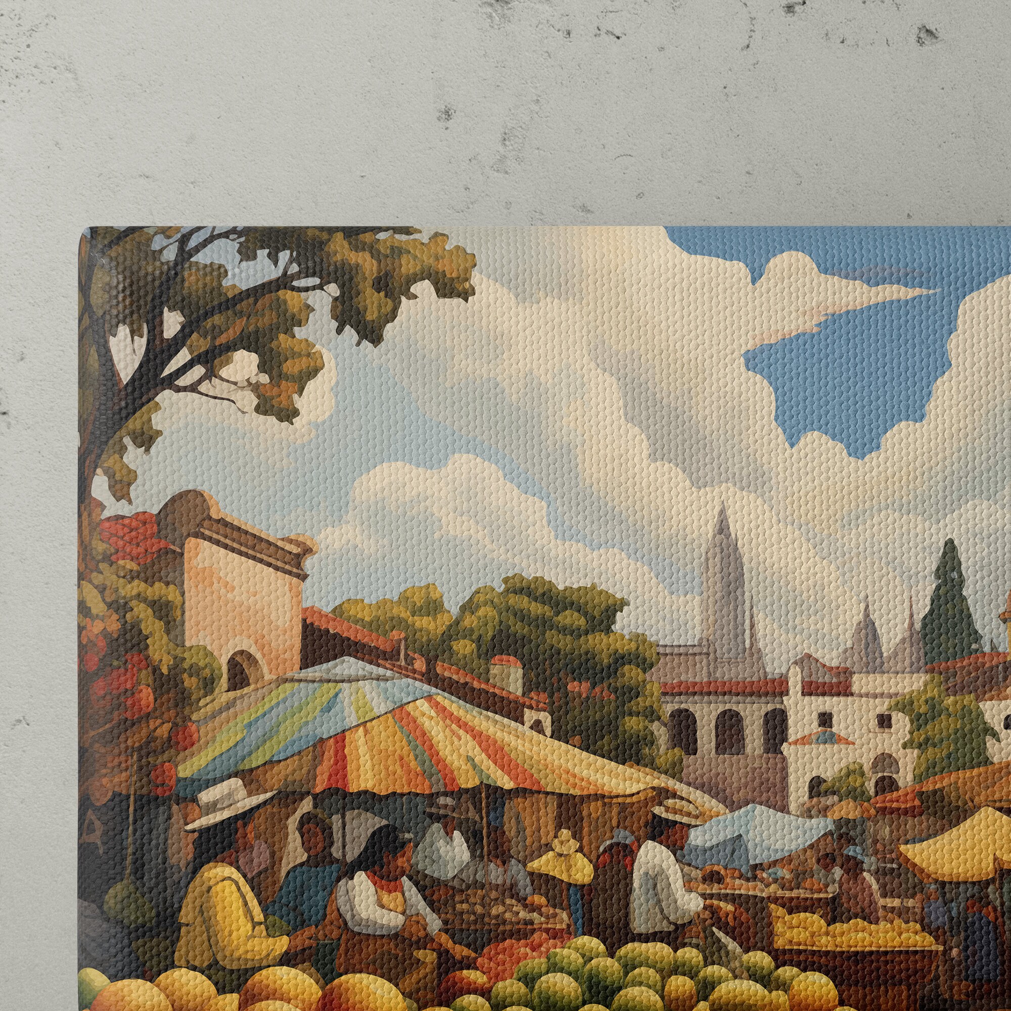 Diego Rivera Print: Vibrant Mexican Market Scene Canvas Art ...