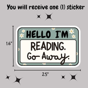 Hello I’m Reading Go Away Sticker | Book Sticker | Bookish Gifts ...
