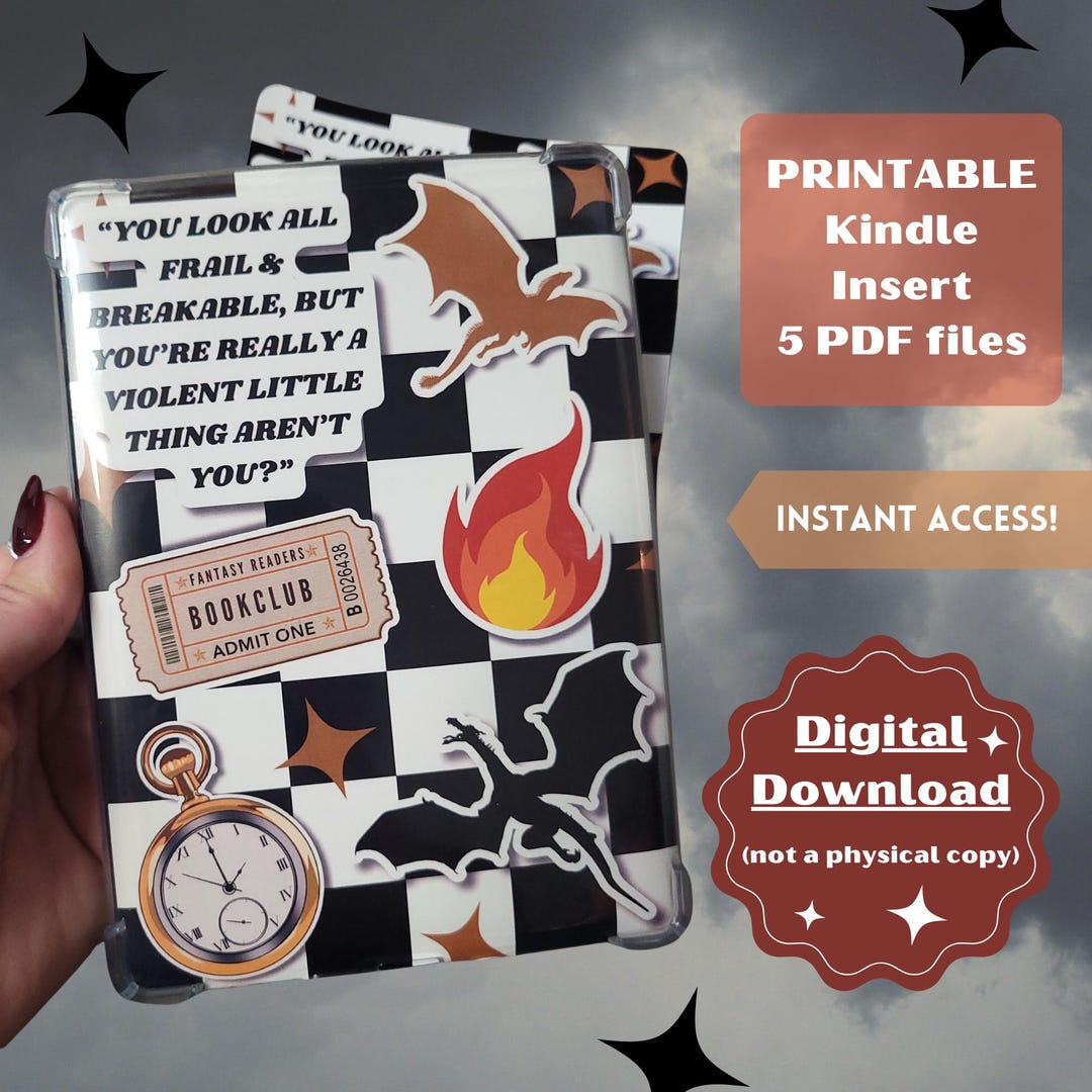 PRINTABLE Kindle Insert | Instant Digitial Download | Kindle Colorsoft ...