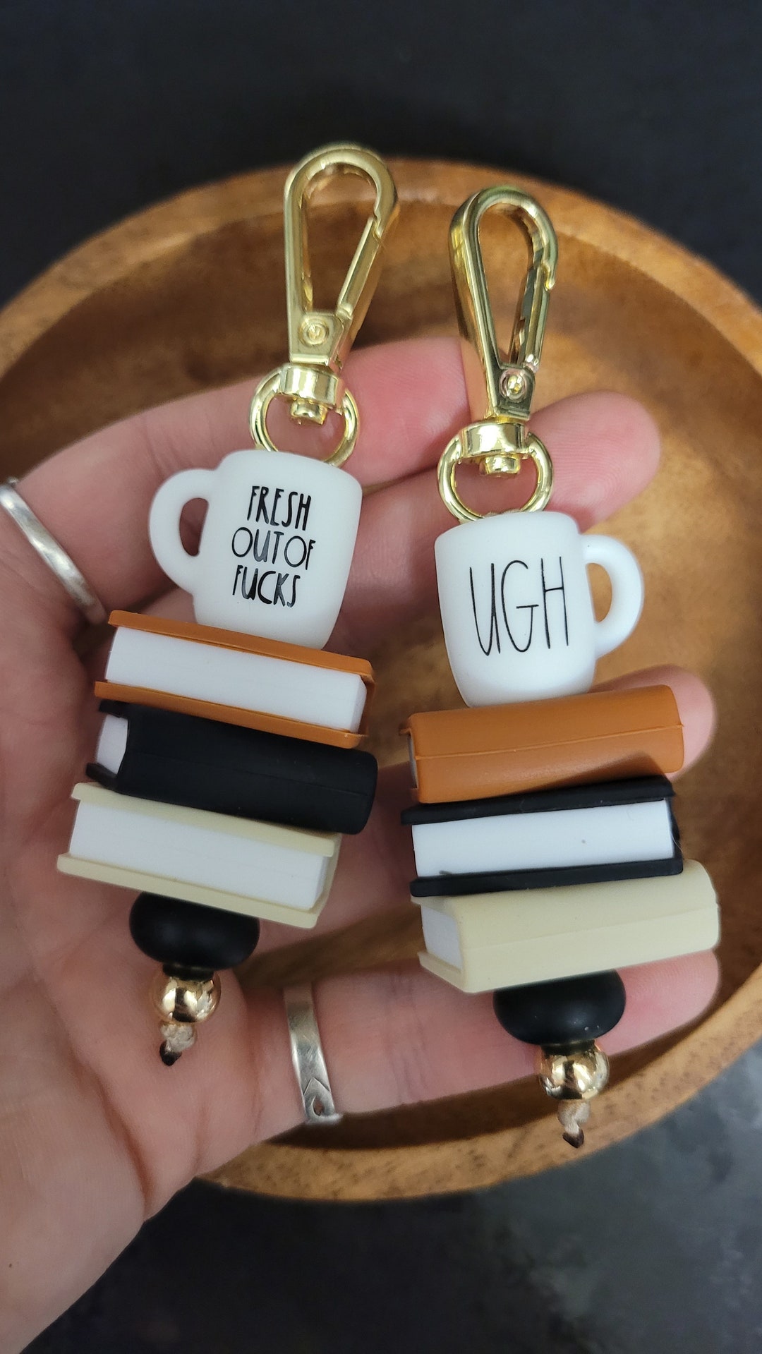 Coffee Cup Book Keychain | Book Keychain | Romance Book Keychain ...