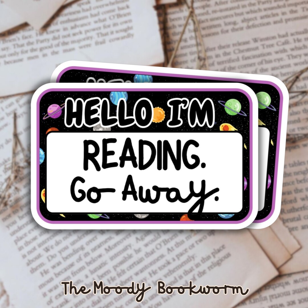 Hello I’m Reading Sticker | Name Tag Sticker | Galaxy Book Sticker ...