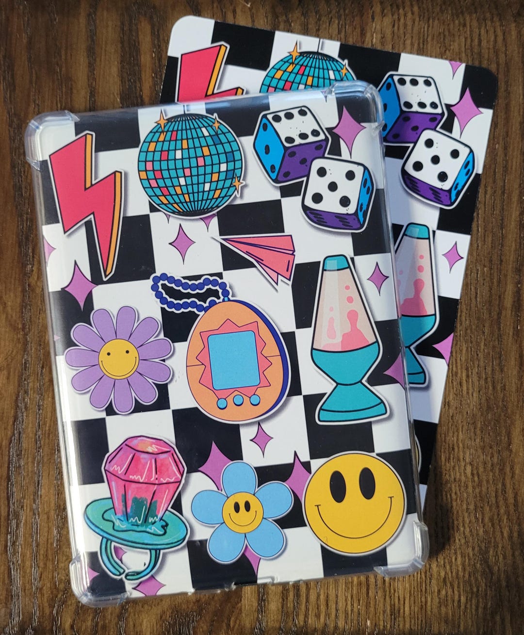 Checkered 90s Vibe Kindle Insert for Clear Case | Kindle Paperwhite ...