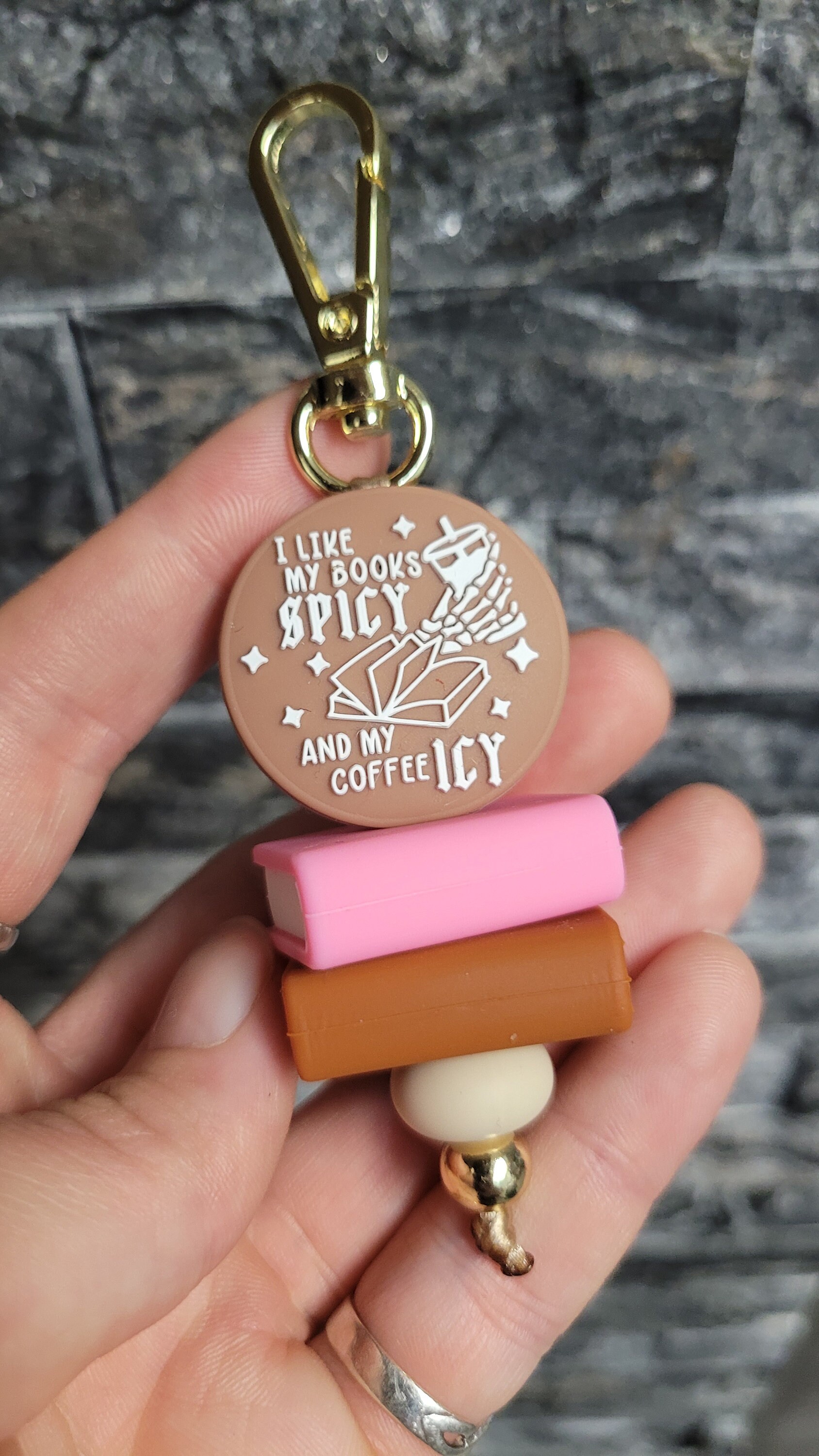 I Like My Books Spicy & My Coffee Icy Book Keychain Spicy Book Keychain ...