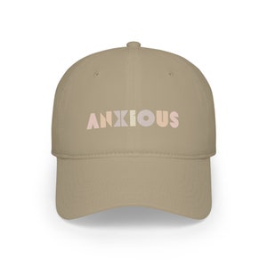 Anxious Anxiety Trendy Aesthetic Neutrals Low Profile Baseball Cap ...