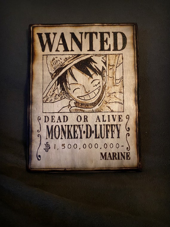 One Piece Monkey D Luffys 1500000000 Bounty Poster Wood - Etsy