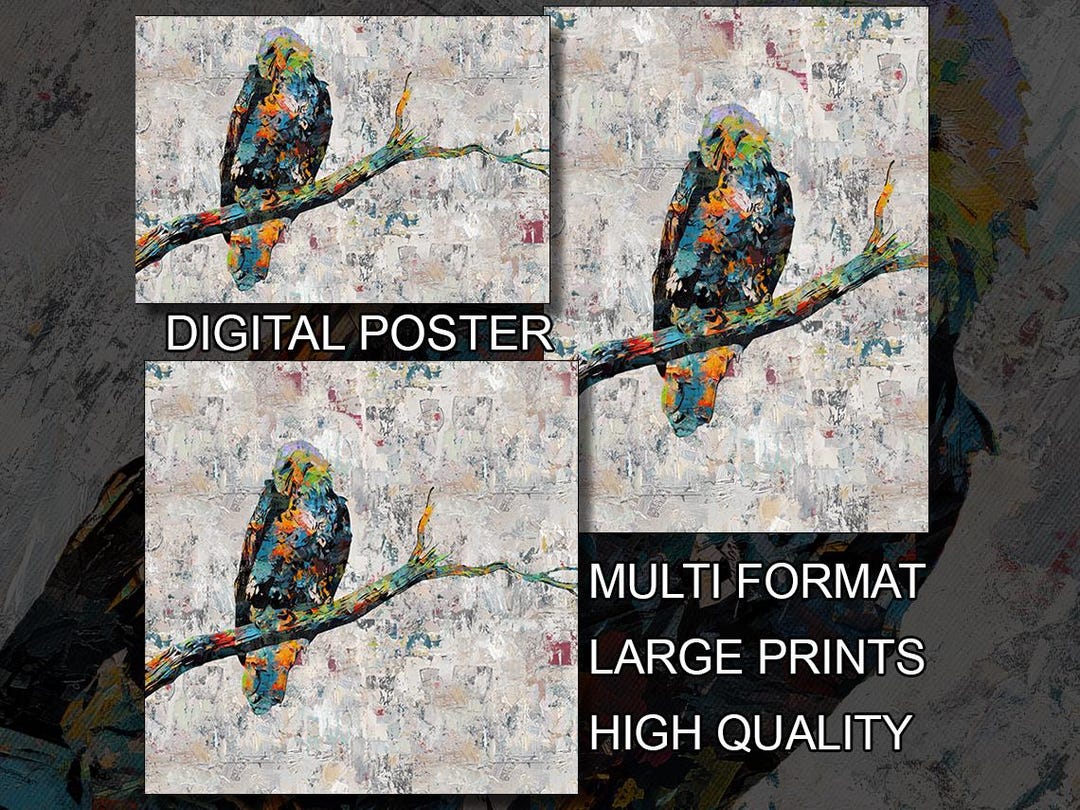 Large Poster Multiple Sizes and Format - Abstract Eagle on Branch ...
