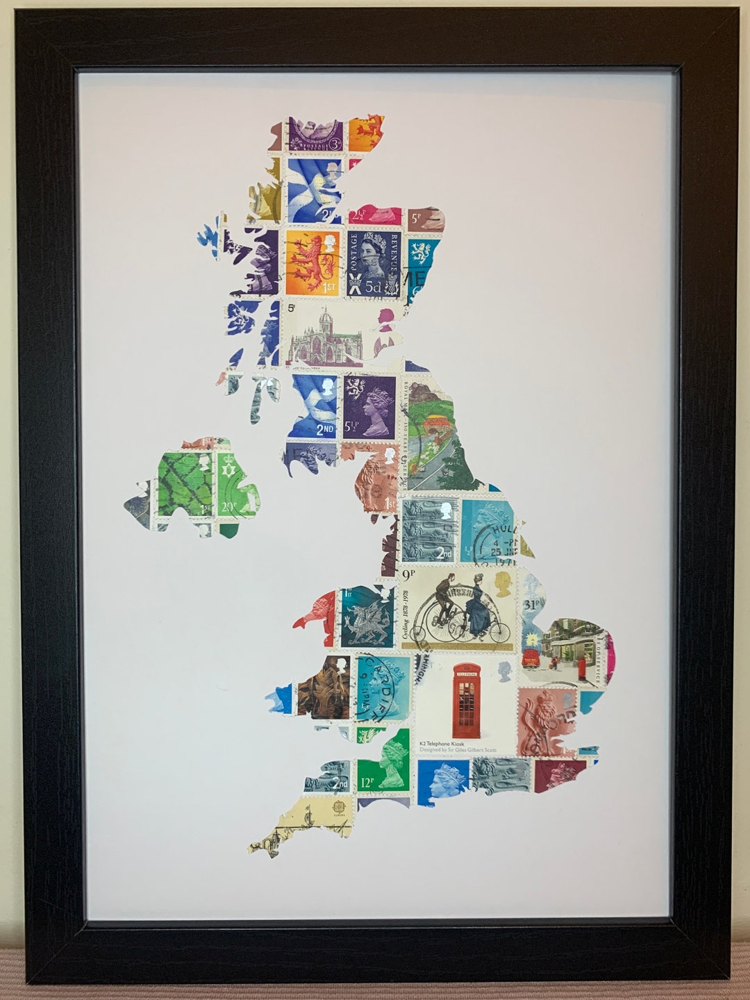 Stamp Art | Map of the United Kingdom Made With Postage Stamps | United ...