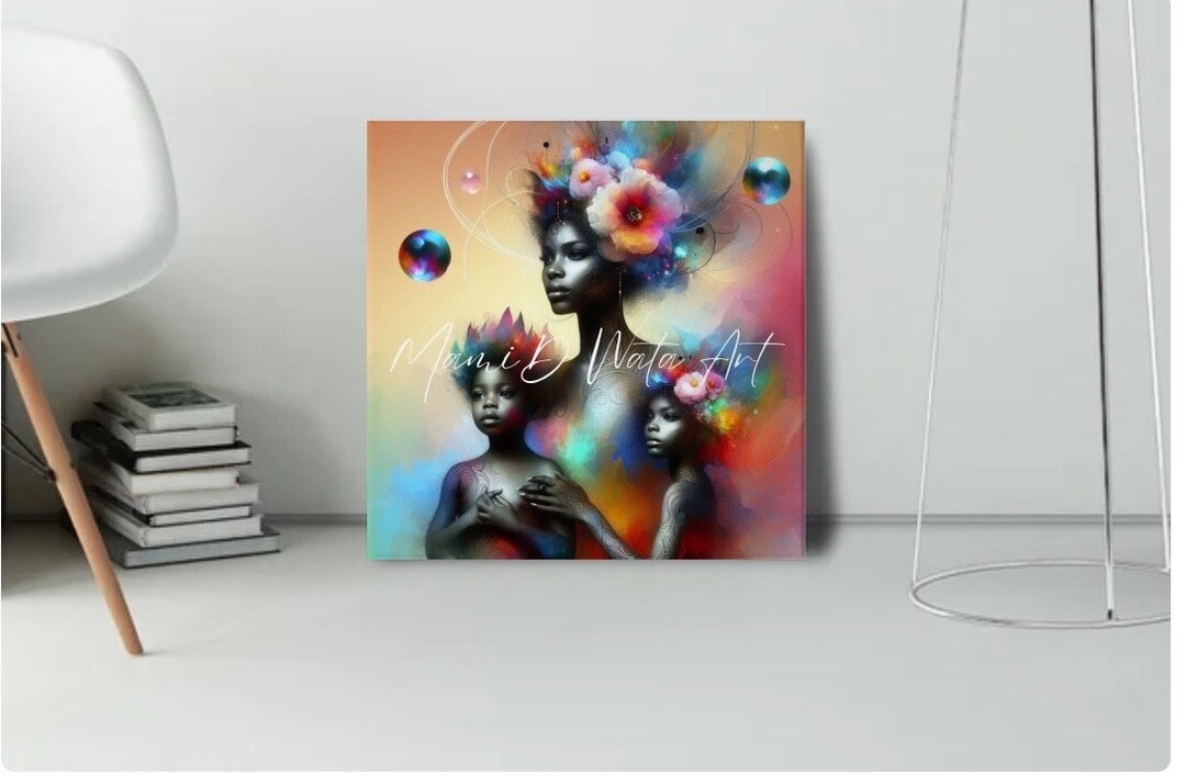 Colorful Exotic ABSTRACT Halo, Floating Crystal Orbs ,female/son ...