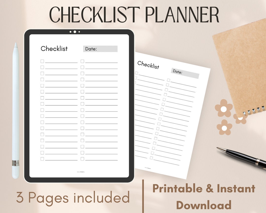 Printable Checklist Includes 3 Pages of Printable/downloadable - Etsy