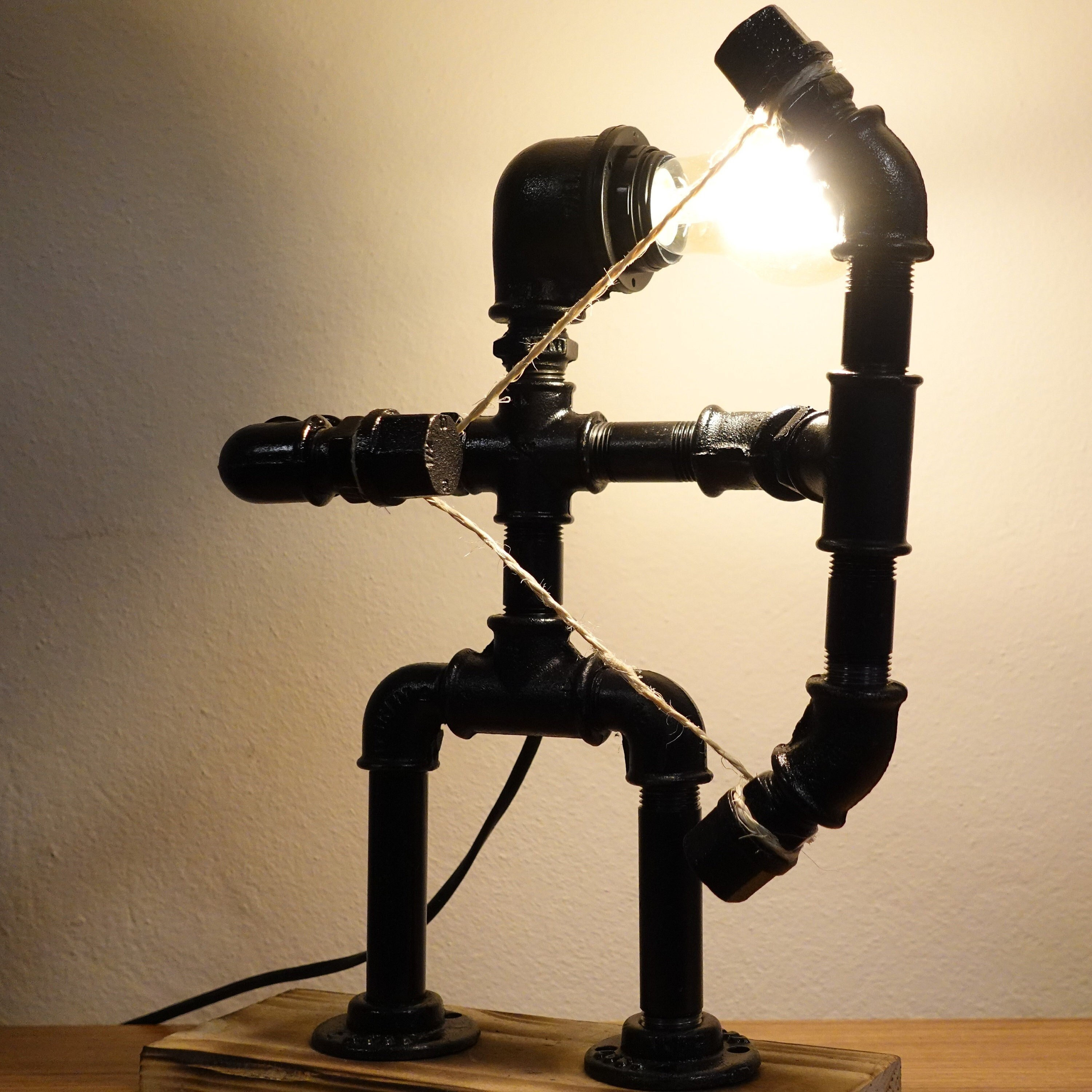 Archer Man Steampunk Lamp, Pipeman Industrial Desk Accesories, Robot ...