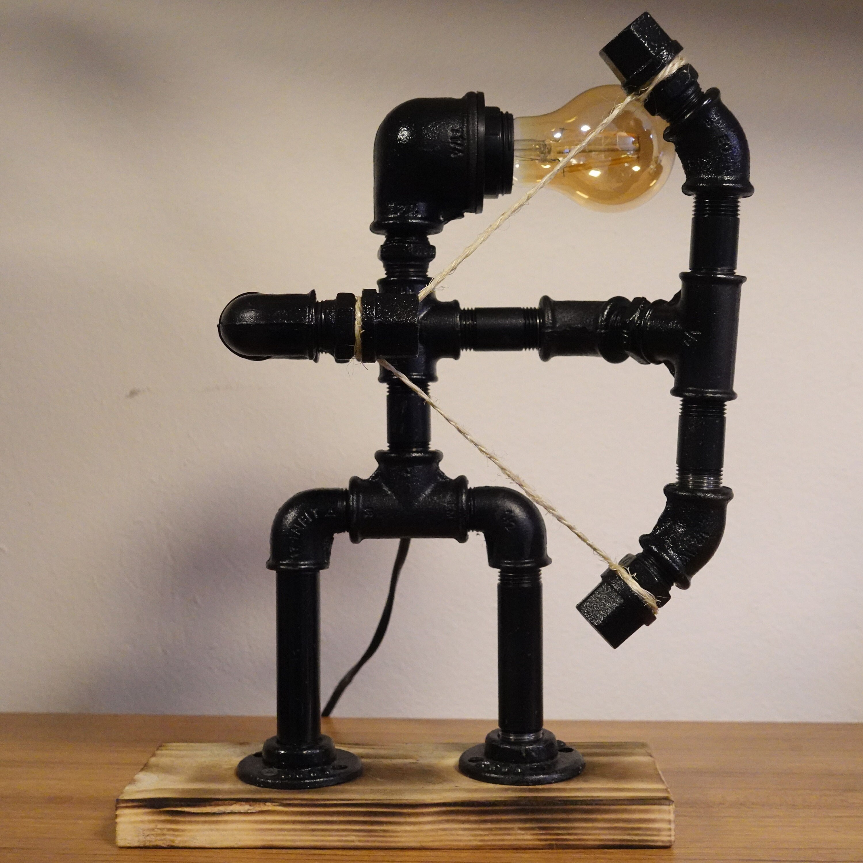 Archer Man Steampunk Lamp, Pipeman Industrial Desk Accesories, Robot ...