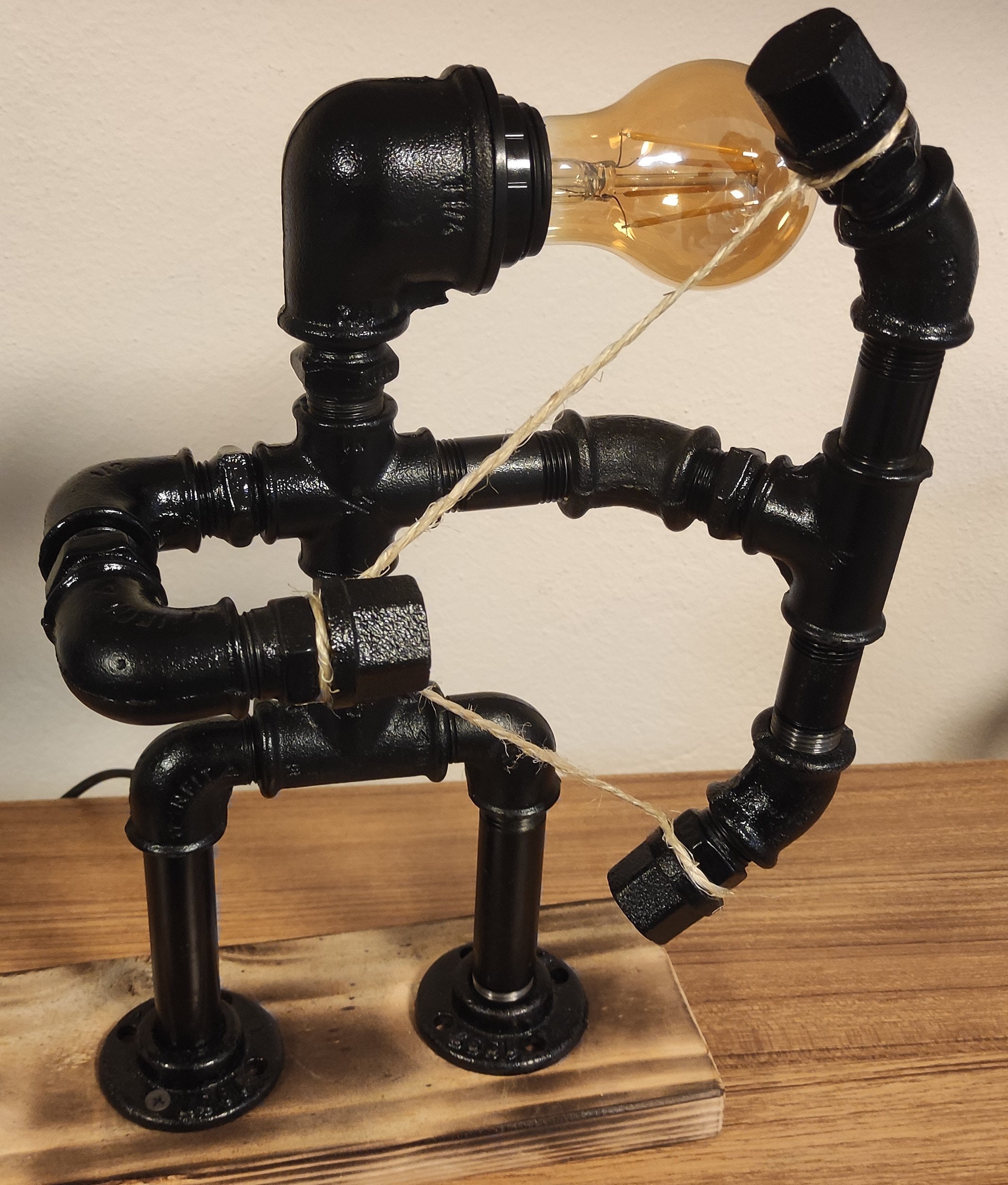 Archer Man Steampunk Lamp, Pipeman Industrial Desk Accesories, Robot ...