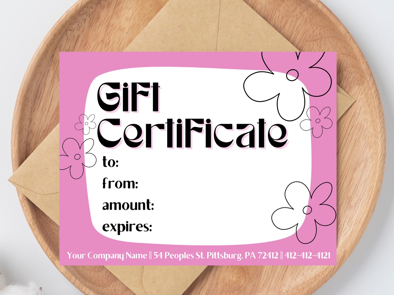Groovy Gift Certificate Template,printable, Editable Gift Certificate ...