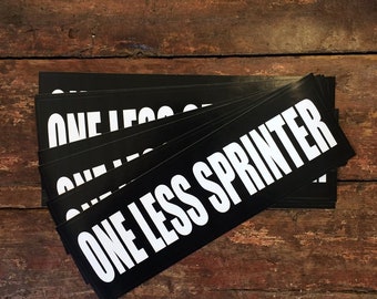One Less Sprinter Sticker - Etsy