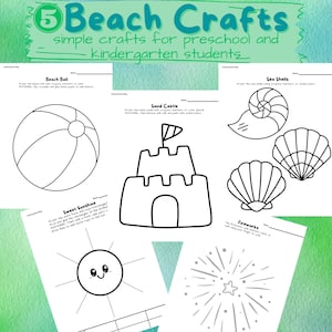 BEACH Crafts for Kids, Preschool Printables, Kindergarten Art ...