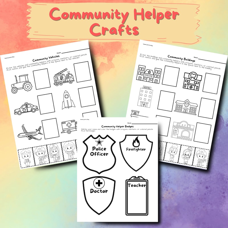 Community Helpers Worksheet - Etsy