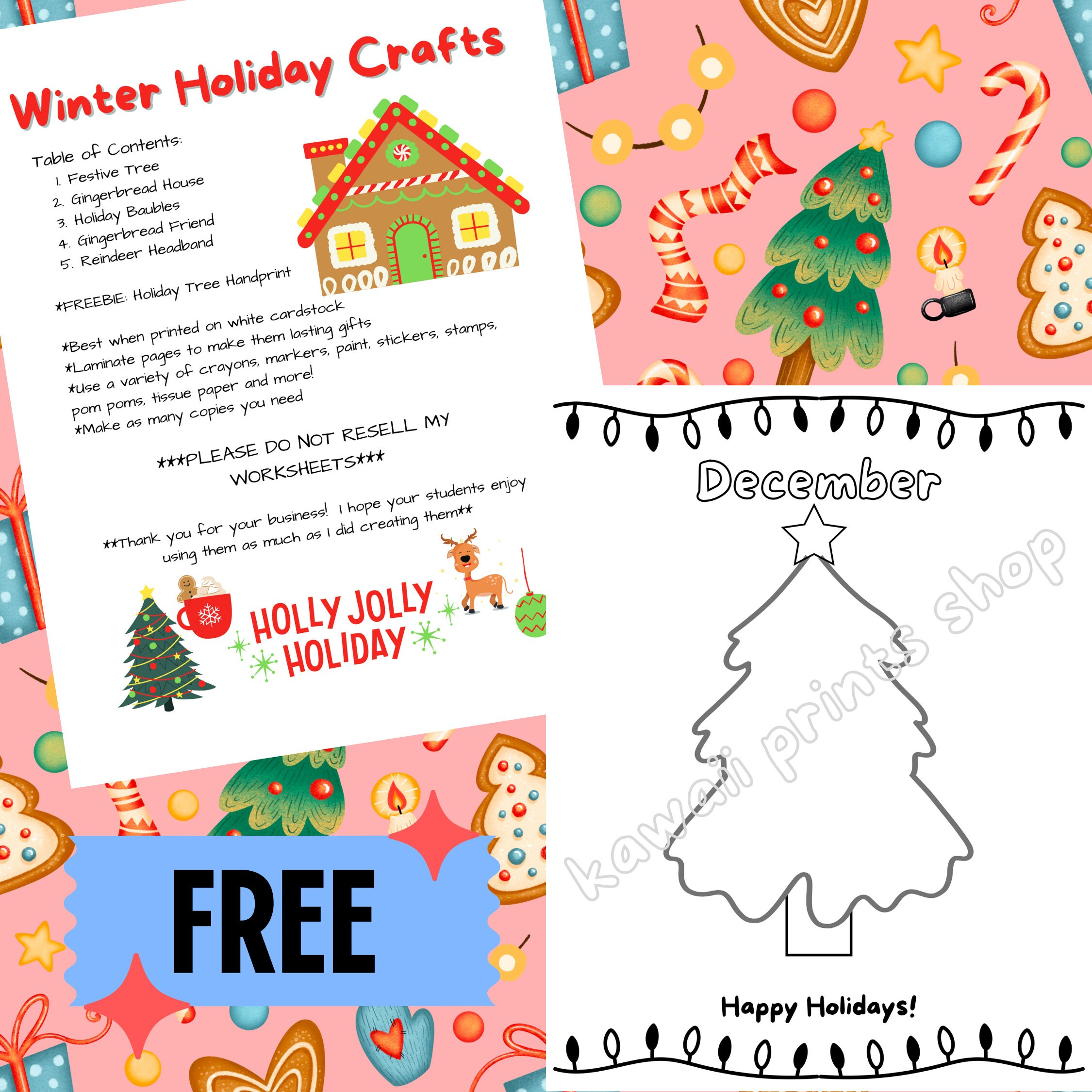 Christmas Crafts for Kids, Holiday Crafts, Preschool Prints ...