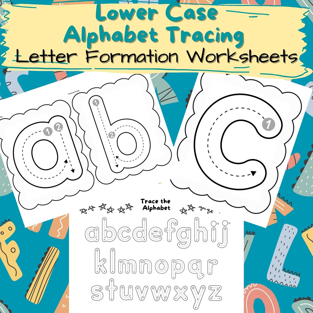 Lower Case Letter Formation Alphabet Tracing, Handwriting Font ...