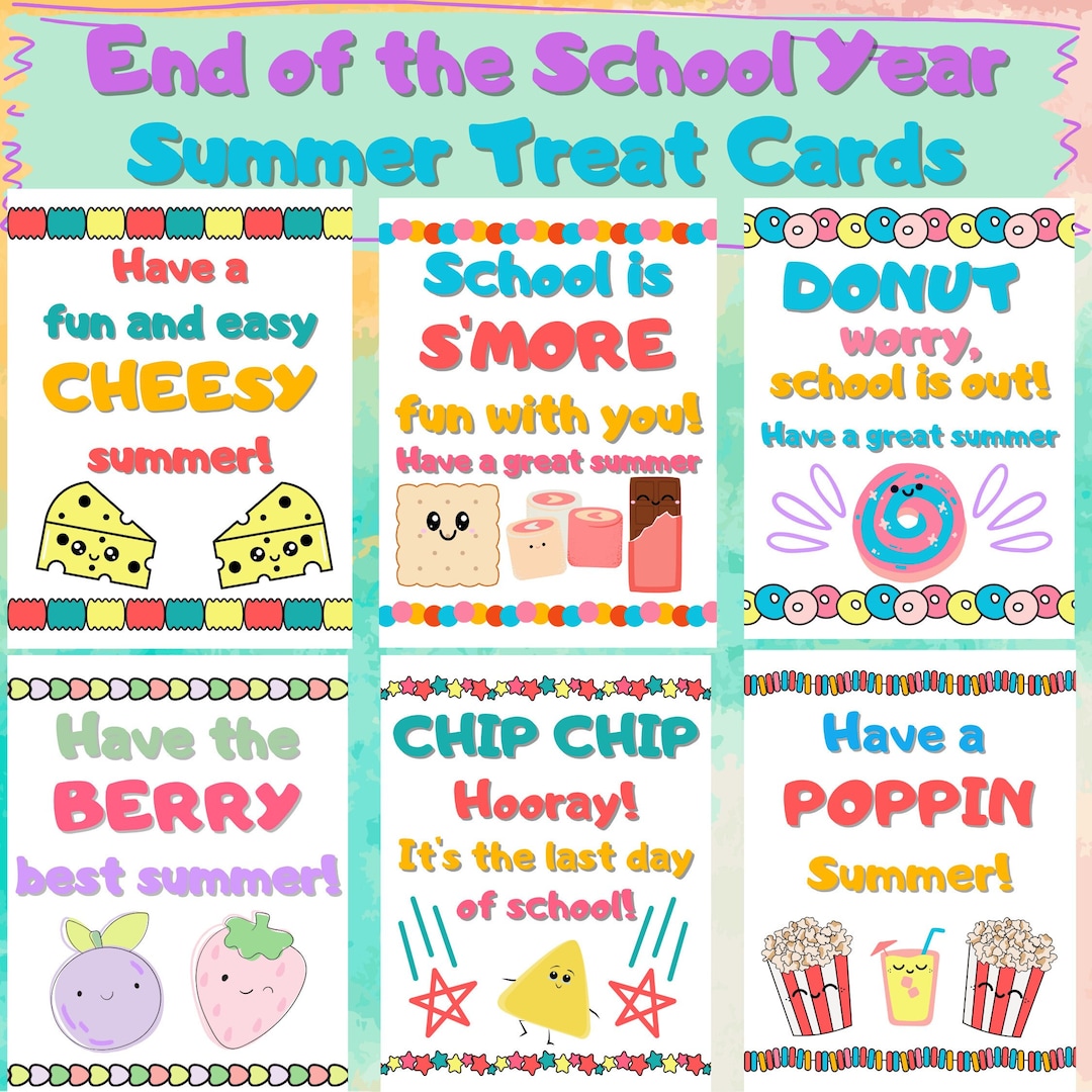 End of the School Year Treat Tag,have a Great Summer Card, Funny Gift ...