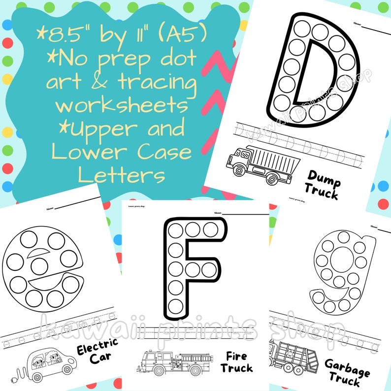Transportation Dot Art Alphabet, Upper Case Letter Formation, Lower ...