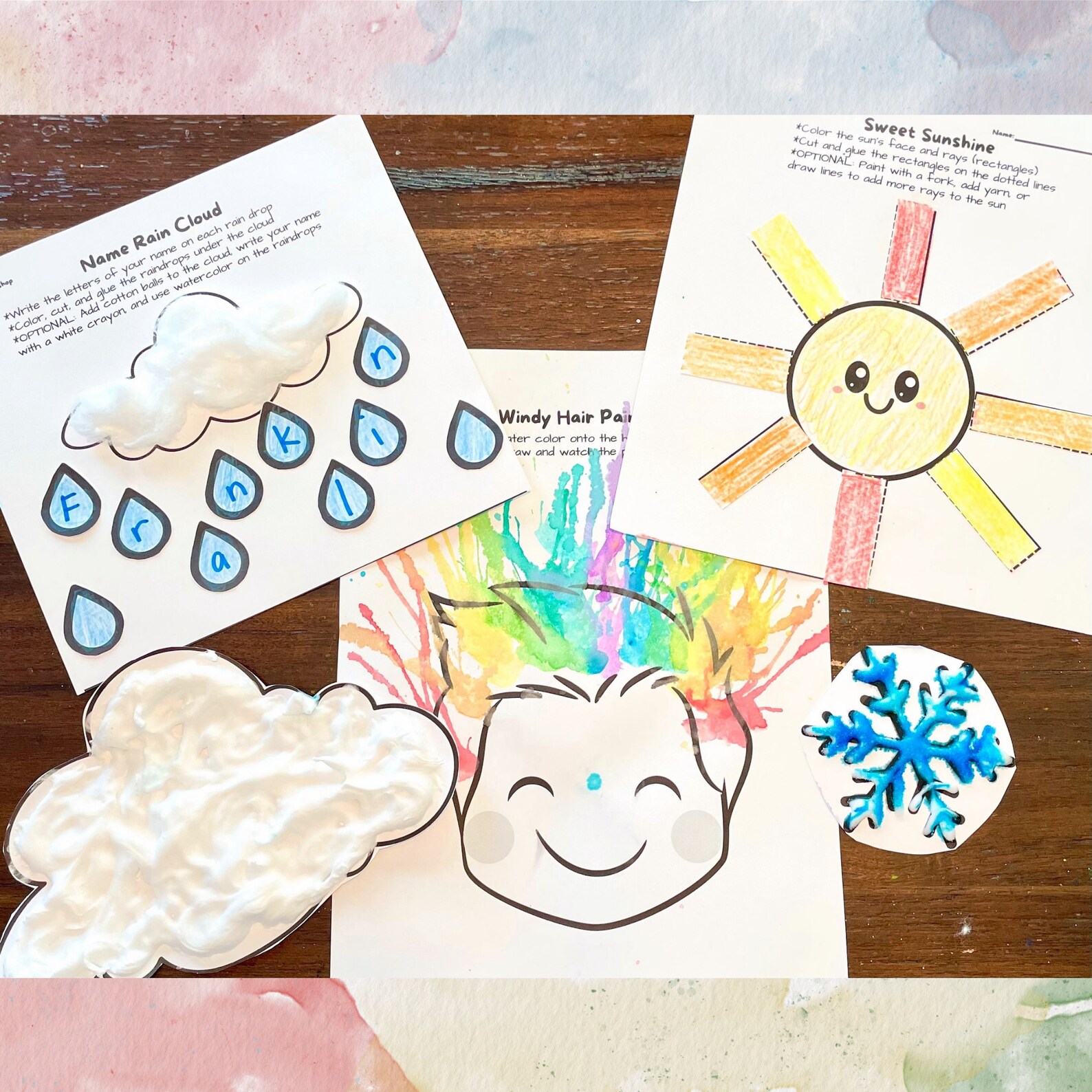 Preschool Printables for Weather, Crafts Kit, Toddler Activities ...