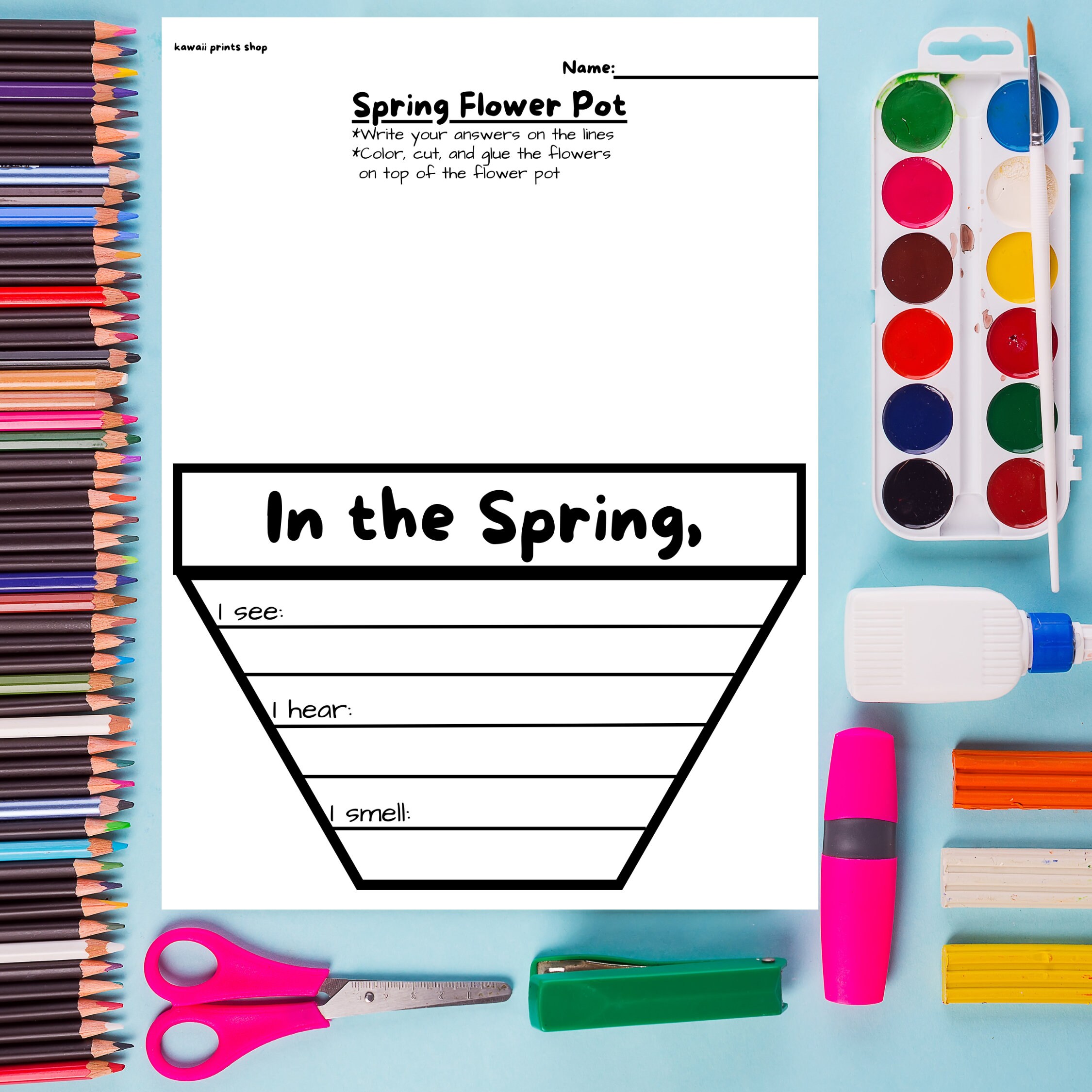 Spring Crafts, Homeschool Preschool Printables, Flower Craft ...