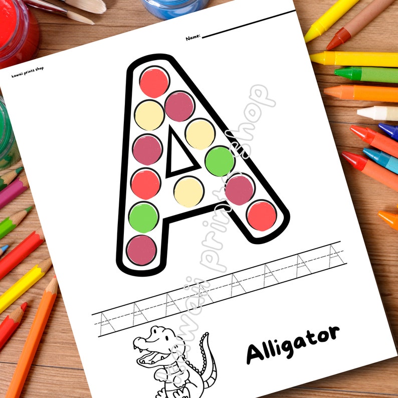 Zoo Animal Dot Art Alphabet, Upper Case Letter Formation, Lower Case ...