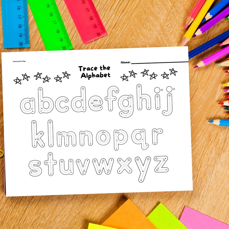 Lower Case Letter Formation Alphabet Tracing, Handwriting Font ...