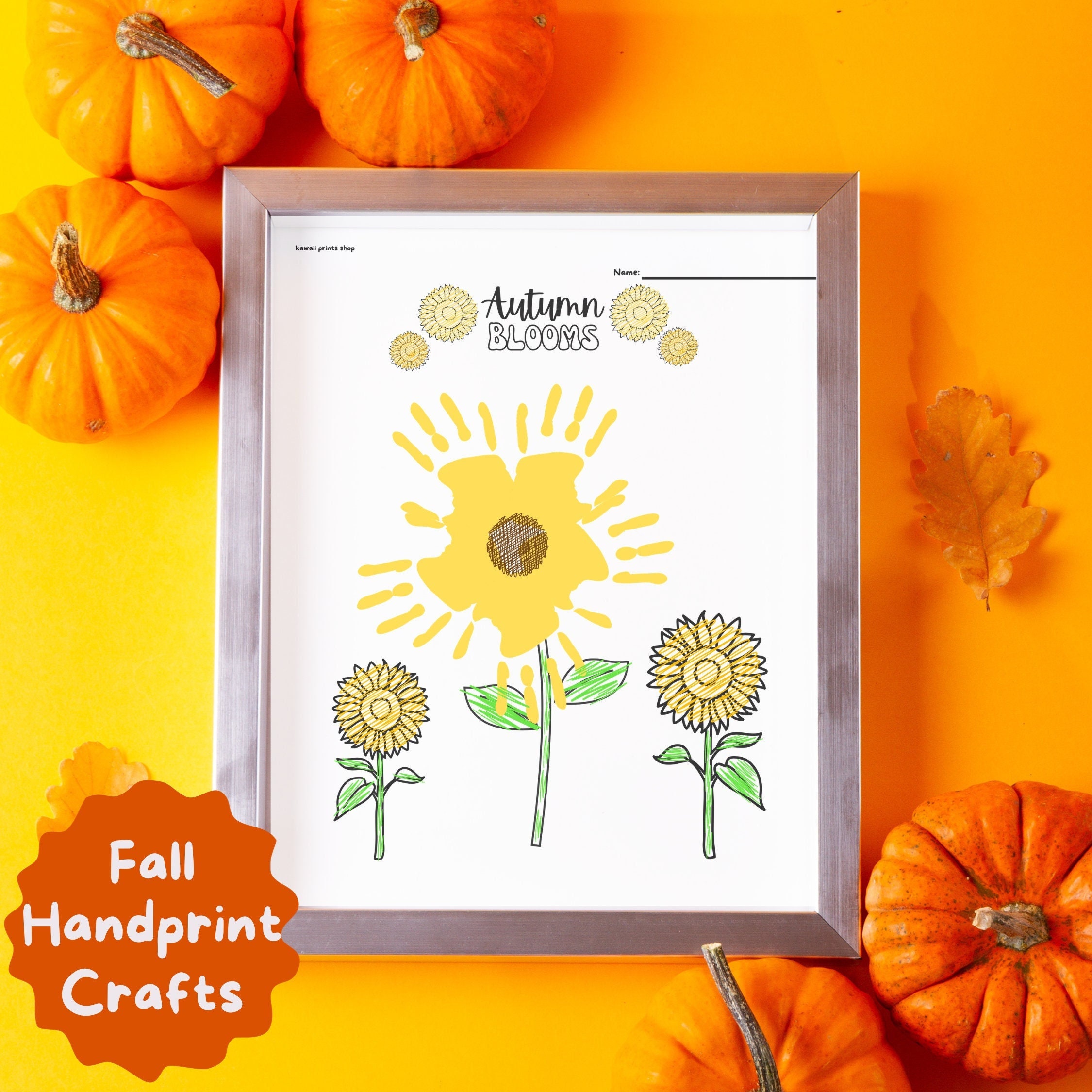 Fall Handprint Crafts for Kids, Preschool Activities, Autumn Pumpkin ...