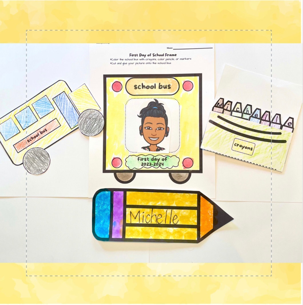 BACK to SCHOOOL Crafts for Kids, First Day of School, Preschool Prints ...