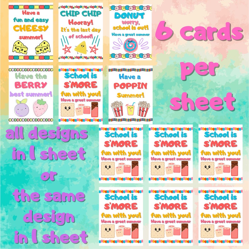 End of the School Year Treat Tag,have a Great Summer Card, Funny Gift ...