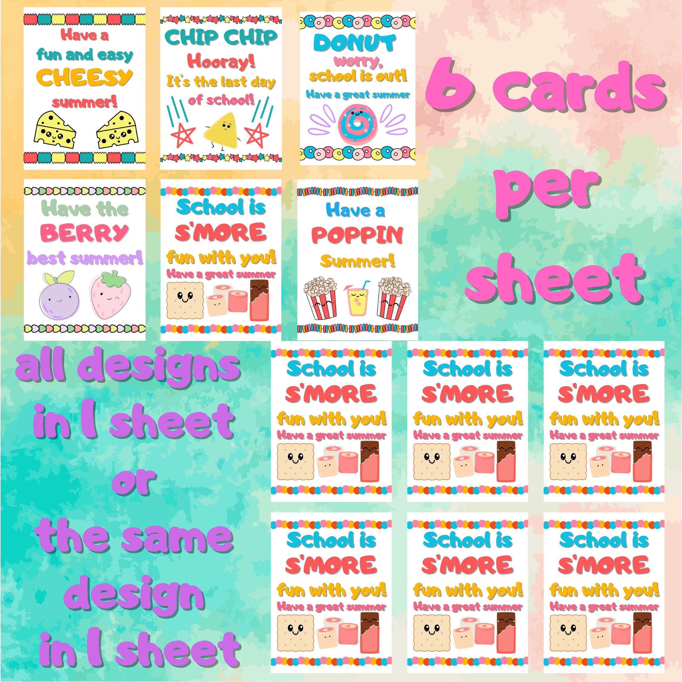 End of the School Year Treat Tag,have a Great Summer Card, Funny Gift ...