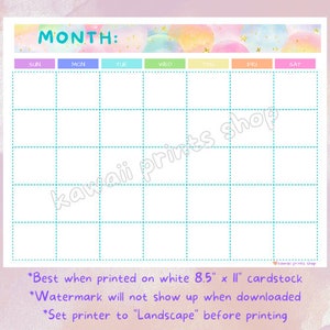 Visual MONTHLY PLANNER for School Work, Students Homework Organization ...