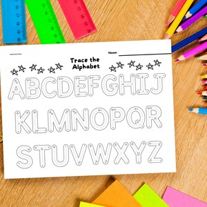 Upper Case Letter Formation Alphabet Tracing, Handwriting Font ...