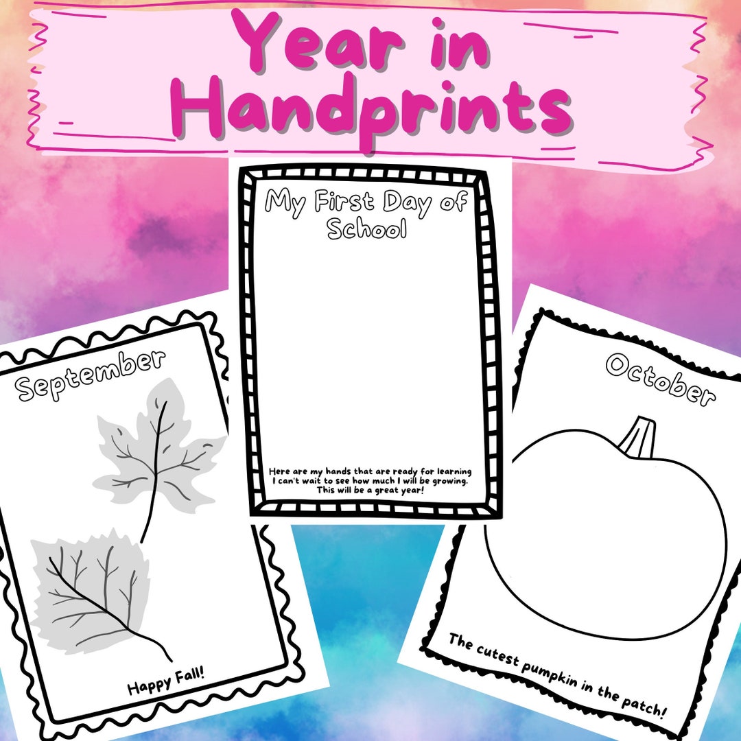 Year in Handprints Crafts for Kid, Preschool Prints, Kindergarten Art ...