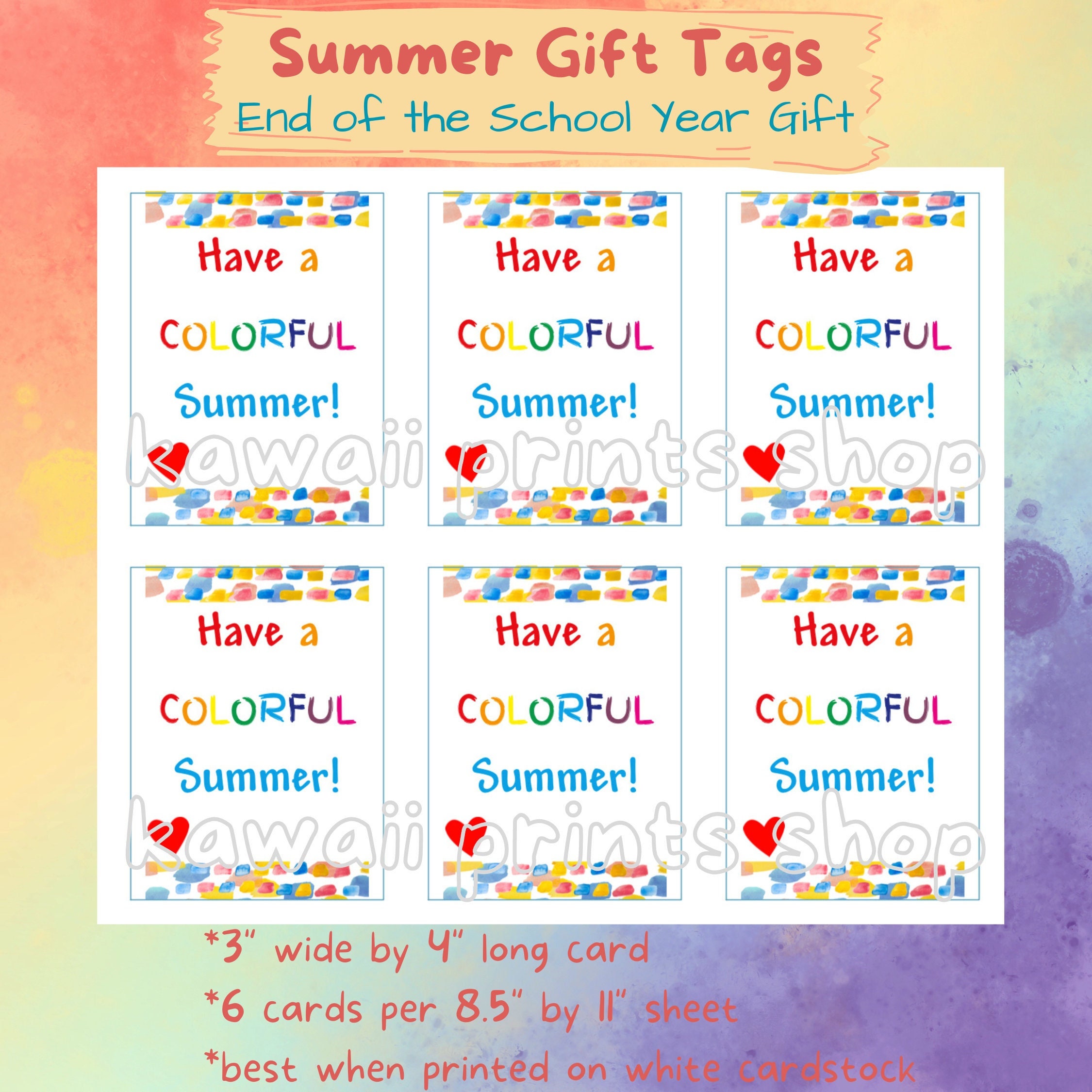 Have a Great Summer Gift Tags for Students, End of the School Year ...