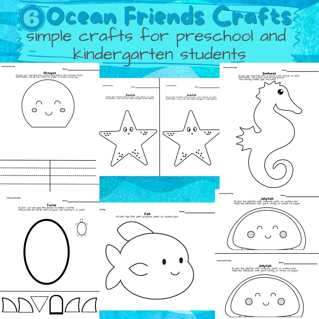 OCEAN THEME Crafts for Kids, Preschool Printables, Kindergarten Art ...