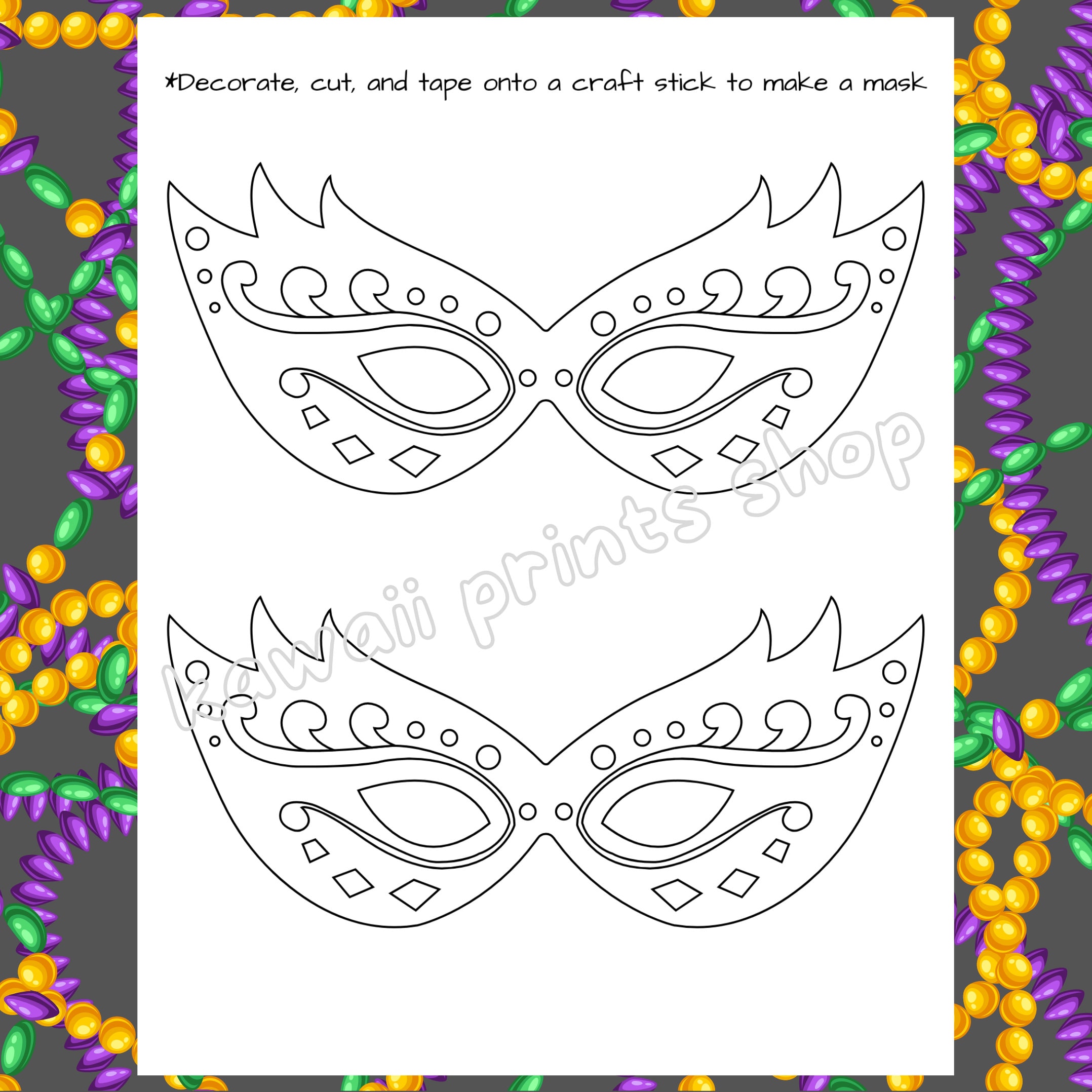 Mardi Gras Printables for Kids, Preschool Activities, Crafts for ...