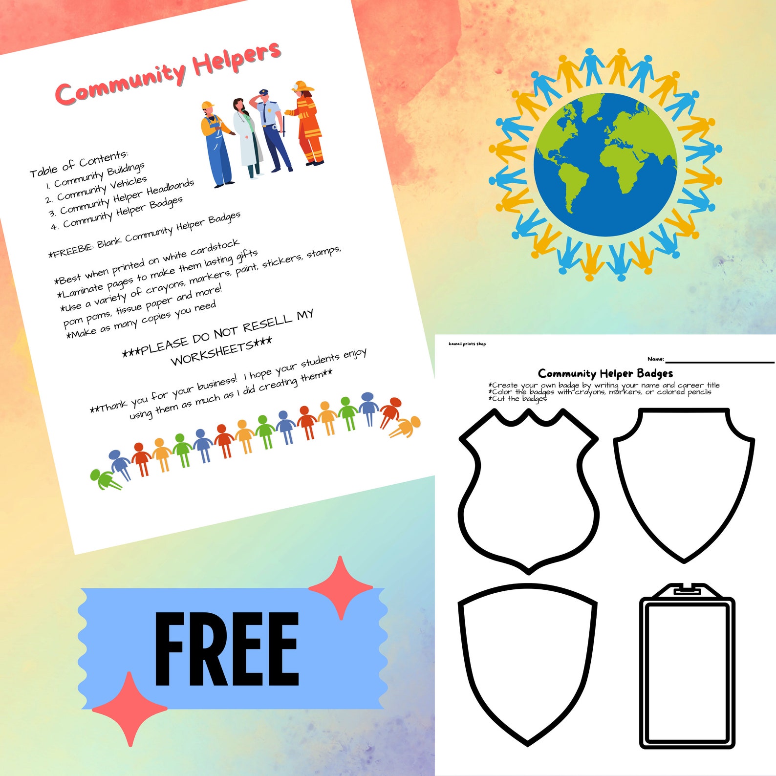 Community Helpers Crafts, Career Day Preschool Printables, Kindergarten ...