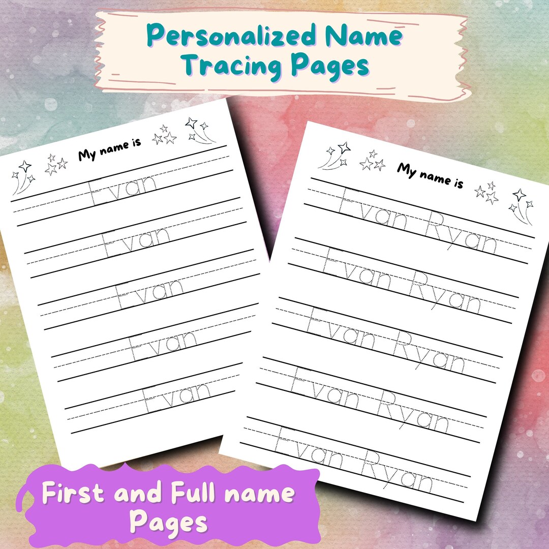 Personalized Name Practice Worksheet, Handwriting Practice, Custom Name ...
