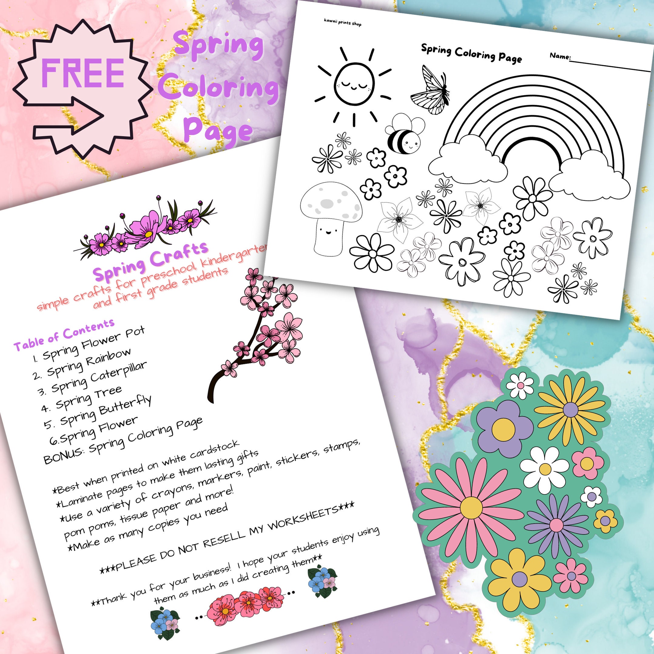 Spring Crafts, Homeschool Preschool Printables, Flower Craft ...