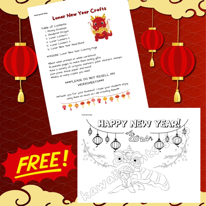 Lunar New Year Crafts, Chinese New Year, 2024 Year of the Dragon ...