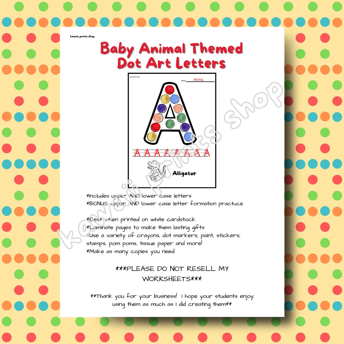 Zoo Animal Dot Art Alphabet, Upper Case Letter Formation, Lower Case ...