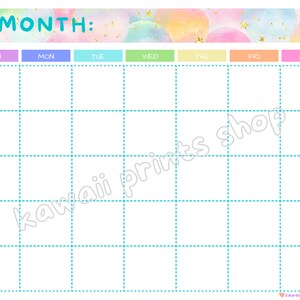 Visual MONTHLY PLANNER for School Work, Students Homework Organization ...